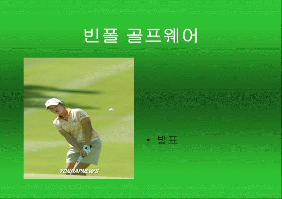 브랜드 마케팅 - 빈폴 골프웨어의 마케팅 전략 분석 및 의의