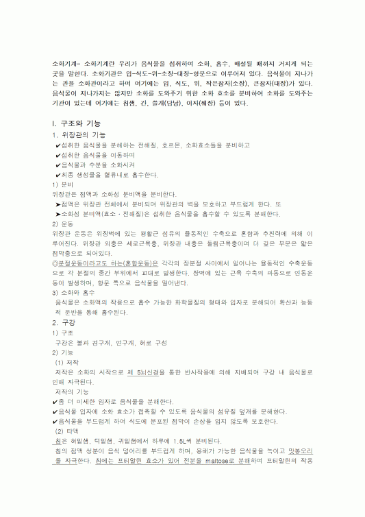소화기계해부생리