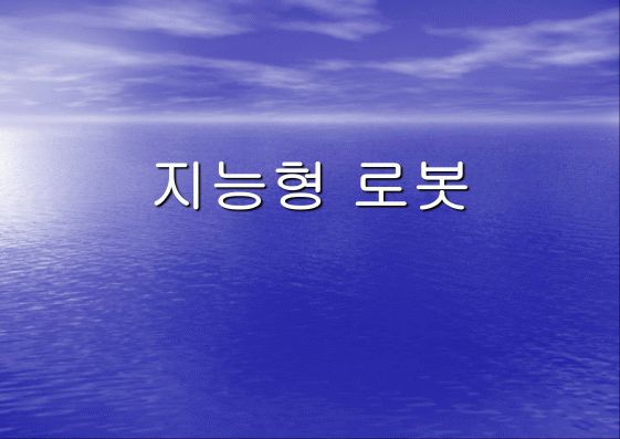 지능형 로봇 레포트 자료