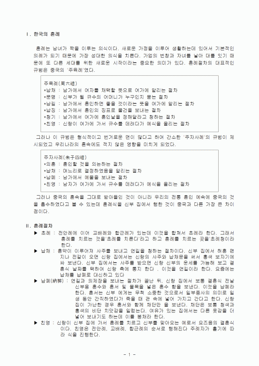 우리나라와 일본의 전통혼례 비교