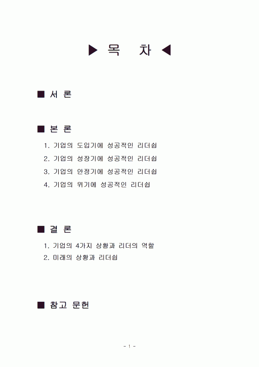[리더십이론]기업의 상황에 따른 리더쉽