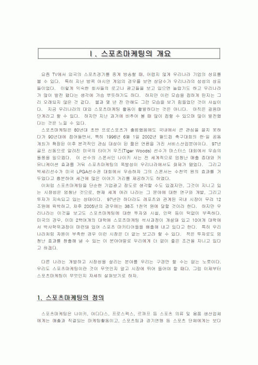 [마케팅전략]스포츠 마케팅 전략