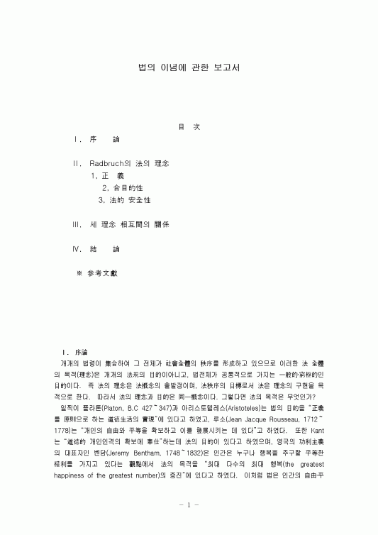 법의 이념에 관한 보고서