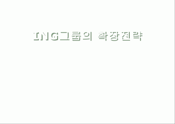 [경영전략, 확장전략] ING 그룹의 경영전략과 확장전략, 시장 계획서