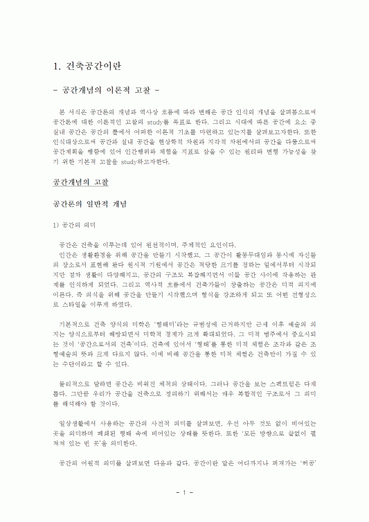 건축 공간에 관해