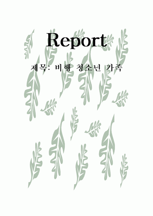 [청소년문제]비행청소년가족과 비행청소년의 정의 그리고 사례분석 및 서비스현황과 대책조사
