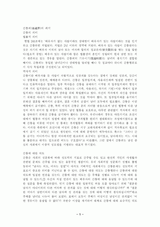 생활법률 간통죄폐지
