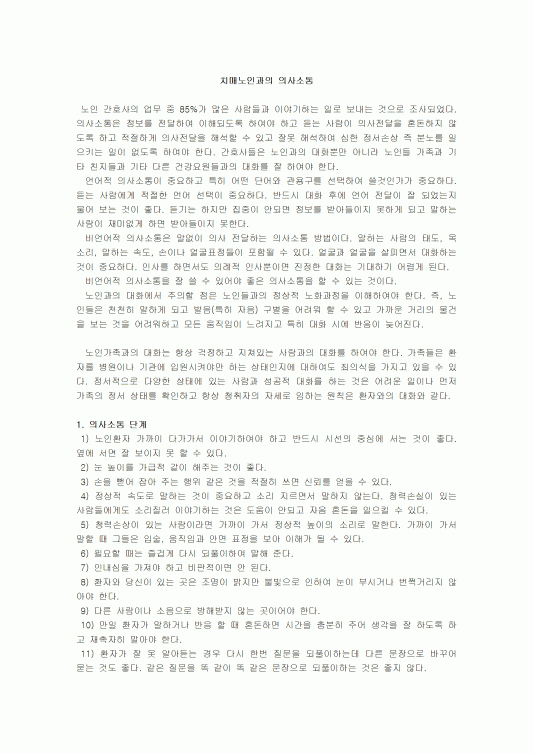 치매노인과의 의사소통