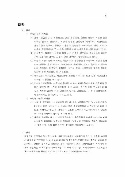 폐암 Lung cancer
