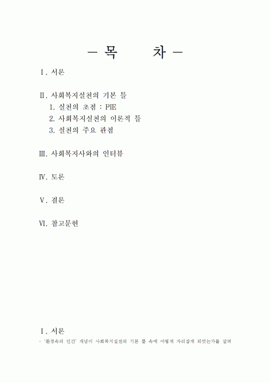 사회복지실천의 기본 틀