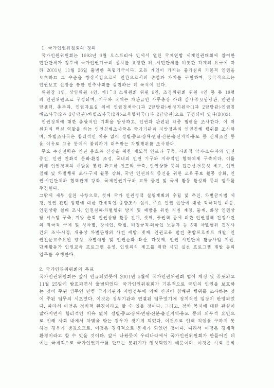 [방송통신대 인권법]국가인권 위원회의 설립의의와 그 역할과 평가 및 활동의 한계와 문제점 그리고 향후 과제