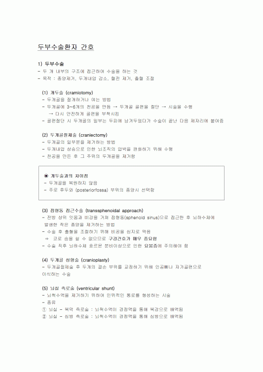 두부수술환자간호