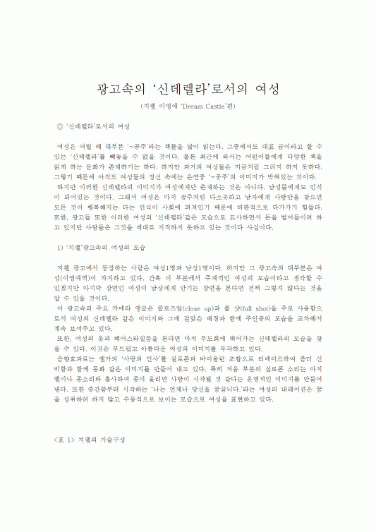 [페미니즘] 광고에 나타난 여성의 위치