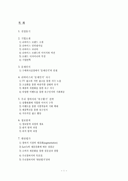 [마케팅]리바이스 소비자행동론