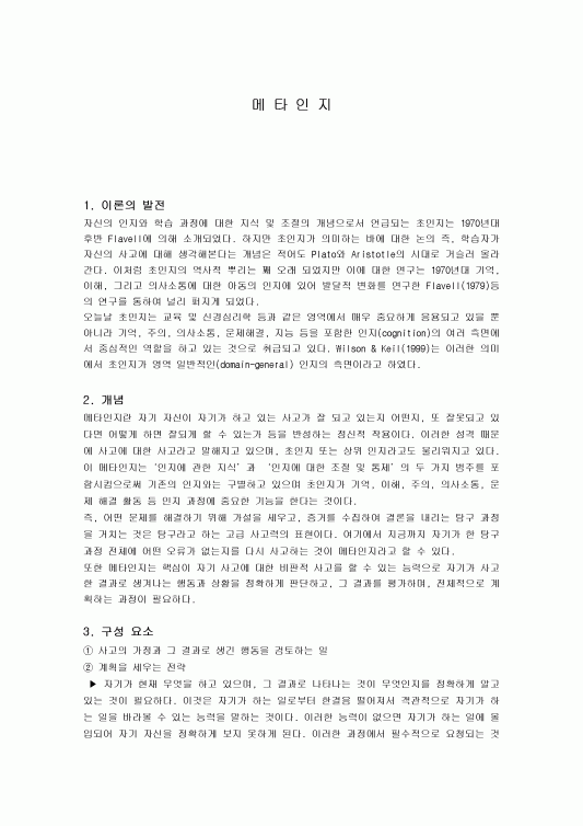 메타인지(일반사회교육과)