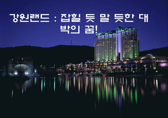 [분석/조사] 강원랜드