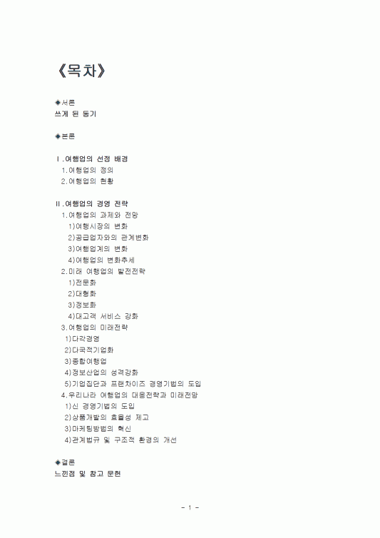 유망한 관광사업 여행업