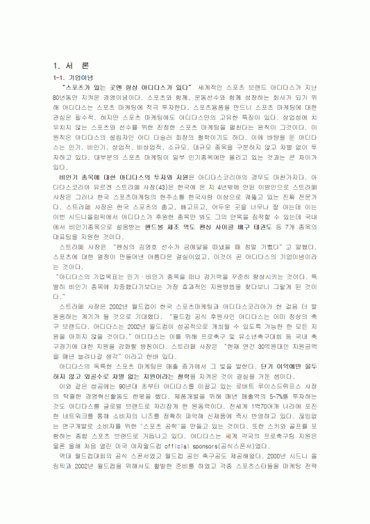 아디다스 마케팅 전략