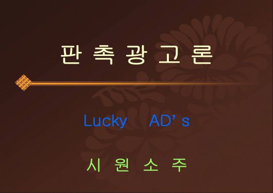 시원소주 광고관리 전략