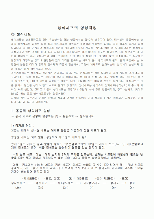 생식세포 레포트 자료