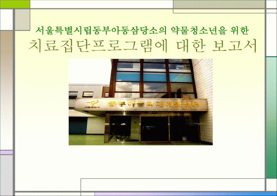 약물복용 청소년을 위한 치료 프로그램