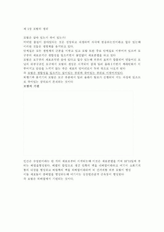 모발의 생리 레포트 자료