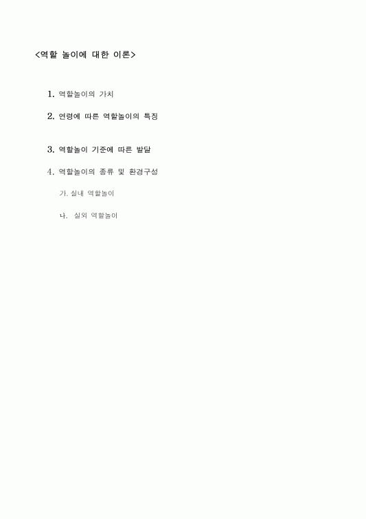 역할놀이에 대한 이론