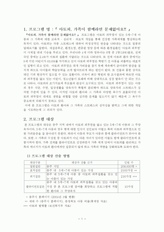 아토피치료 프로그램 개발