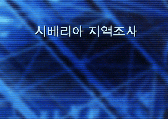[발표 리포트]시베리아 지역조사 파워포인트