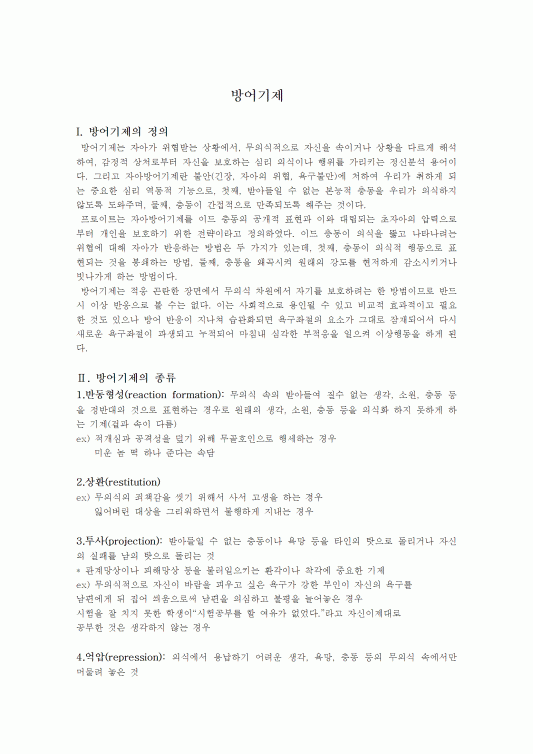 심리상담 방어기제