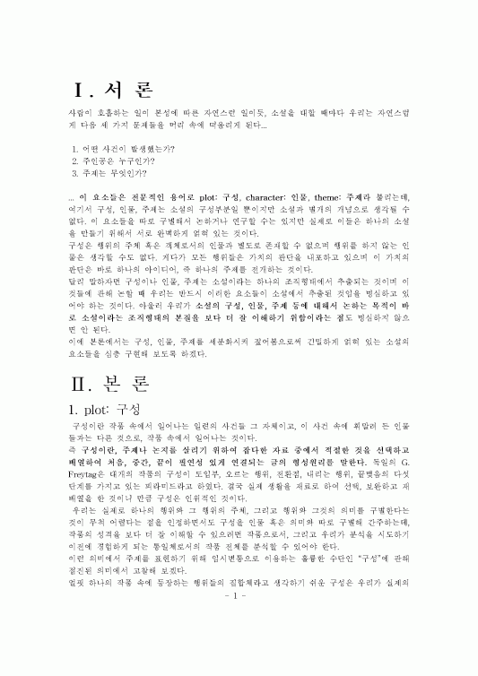 소설의 구성요소