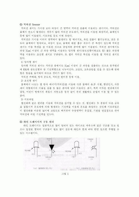 적외선 Sensor와 라인 트레이서