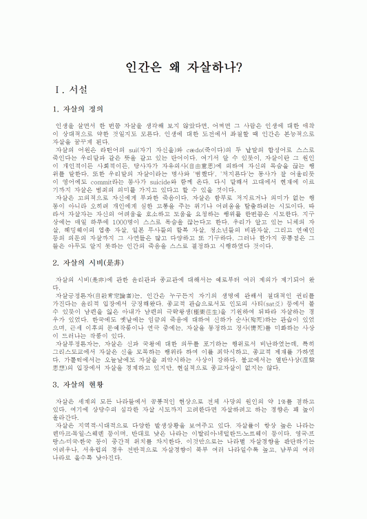 왜 인간은 자살하나?
