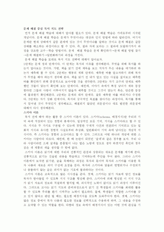 문제 해결 중심 독서 지도 전략
