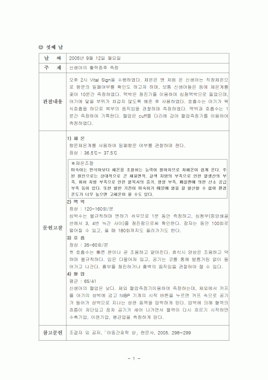 신생아실 데일리 레포트(10일)
