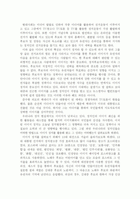 이미지정치 사례분석