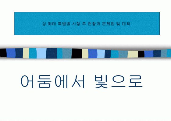 [여성학]성매매 특별법 시행후 현황과 문제점및 대책