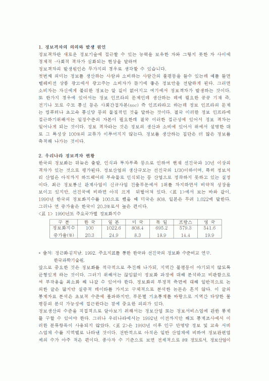 정보격차에 대하여