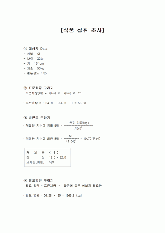 3일동안 섭취량 분석
