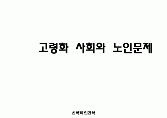 [노인복지정책]고령화 사회에 따른 노인문제 조사