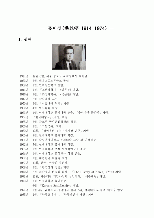 역사학자 홍이섭에 대해..