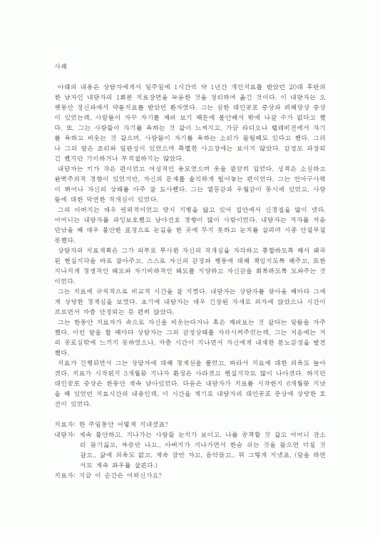 게슈탈트 심리치료 사례