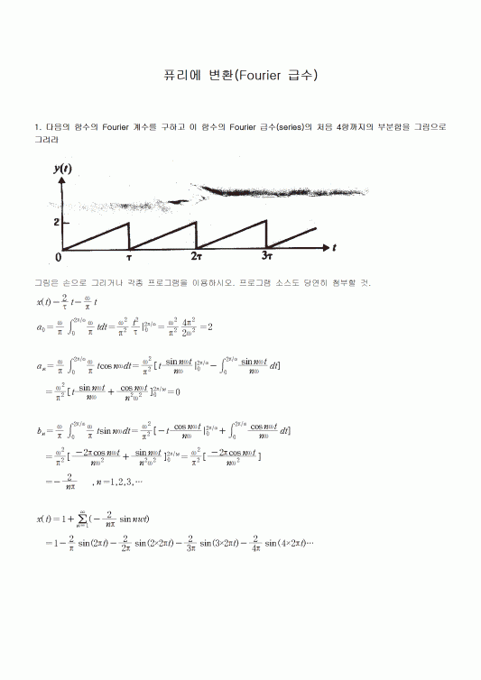 푸리에 변환(Fourier 급수)