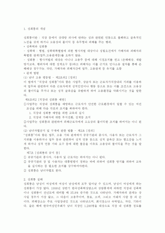 성희롱(성폭력)에 대한 수업자료