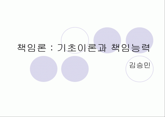 책임론- 기초이론과 책임능력