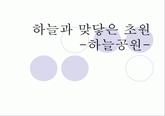 하늘공원을 다녀와서
