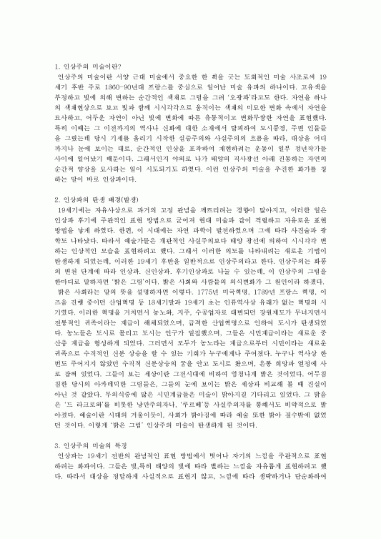 인상주의의 모든 것