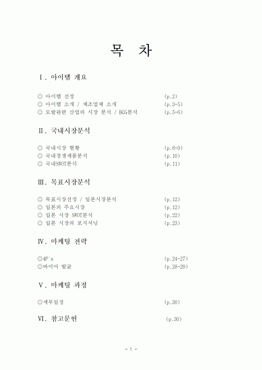 마케팅분석 레포트 자료