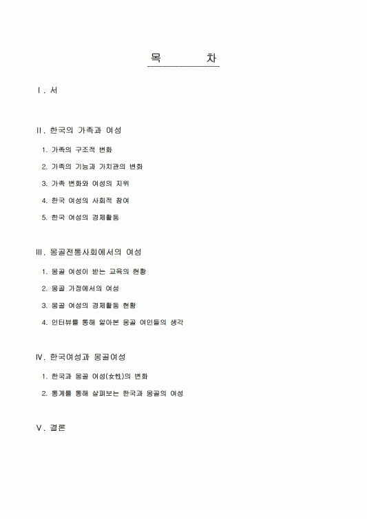 몽골과 한국의 여성