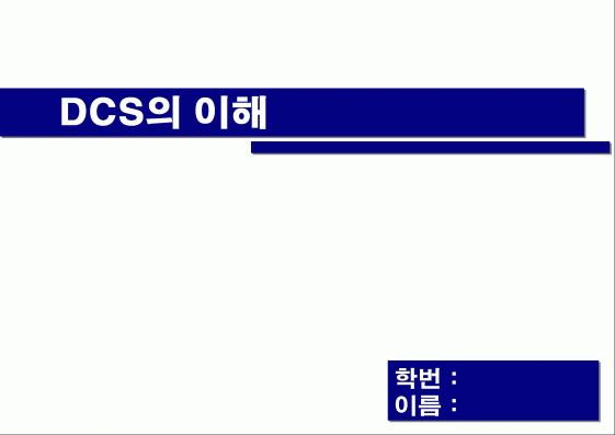 DCS의 이해 레포트 자료